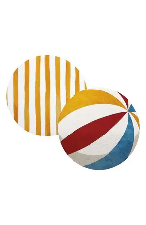 MARIPOSA Beach Ball & Stripes Beaded Coaster Set