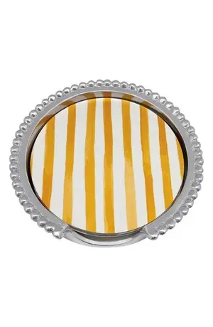MARIPOSA Beach Ball & Stripes Beaded Coaster Set