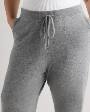 Quince Mongolian Cashmere Straight Leg Pants - Heather Grey