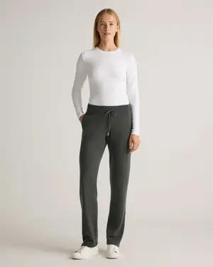 Quince Mongolian Cashmere Straight Leg Pants - Moss