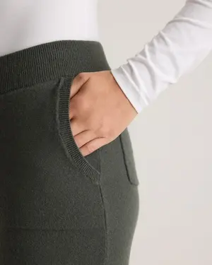 Quince Mongolian Cashmere Straight Leg Pants - Moss
