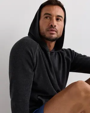 Quince Terry Towel Pullover Hoodie - Charcoal