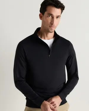 Quince Performance Golf Quarter-zip - Black