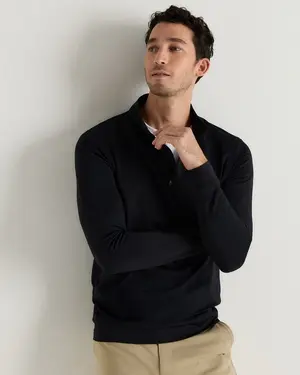 Quince Performance Golf Quarter-zip - Black