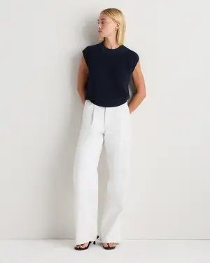 Quince Cotton Linen Sweater Tank Top - Deep Navy