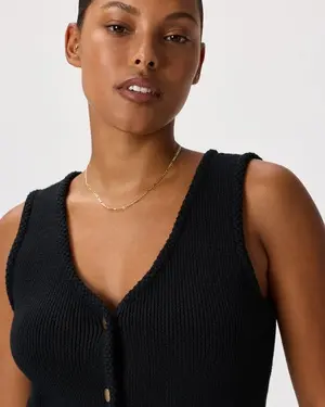 Quince V-neck Sweater Vest - Black