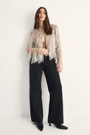 Nasty Gal Embellished Tasseled Jacket