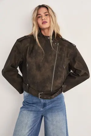 Nasty Gal Cropped Biker Jacket