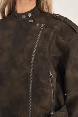 Nasty Gal Cropped Biker Jacket