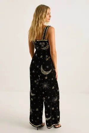 Nasty Gal Velvet Celestial Embellished Jumpsuit