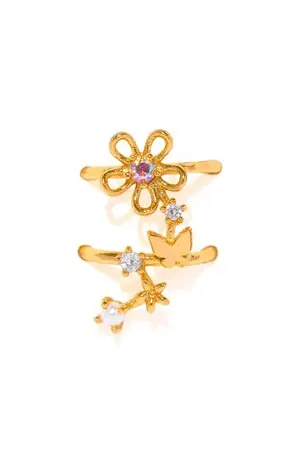 GIRLS CREW Flower Lane Single Ear Cuff Crawler - Gold