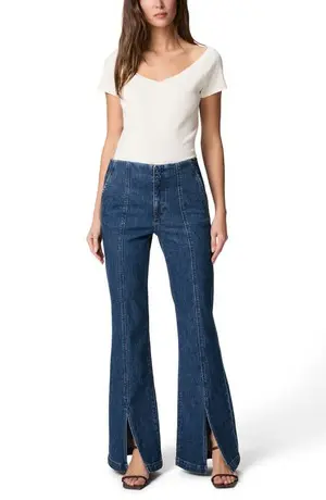 Paige Sofia Front Slit Flare Jeans