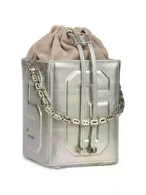 Gcds Logo-embossed Shoulder Bag - Silver