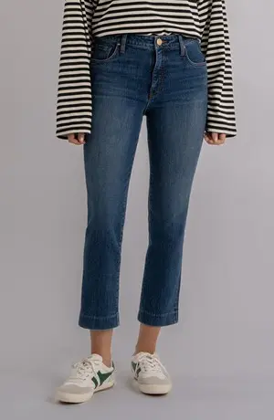 Kut From The Kloth Reese Crop Slim Straight Leg Jeans - Medium Blue