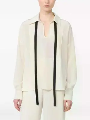 Max Mara Colono Bow-collar Shirt - Neutrals