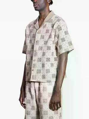 MAISON HIDEOUT Flower Pattern Crochet Shirt