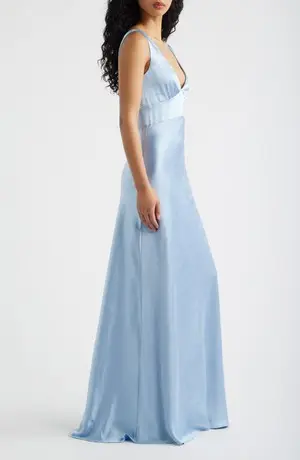 Princess Polly Birdette Deep V-neck Satin Gown