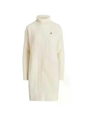 Polo Ralph Lauren Cable Knit Roll Neck Mini Dress