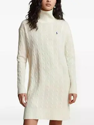 Polo Ralph Lauren Cable Knit Roll Neck Mini Dress