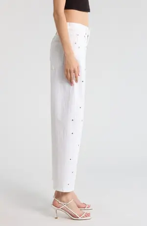 DAZE Westward Grommet-embellished High-waist Barrel Leg Jeans