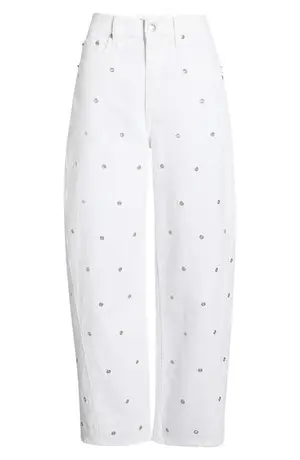 DAZE Westward Grommet-embellished High-waist Barrel Leg Jeans