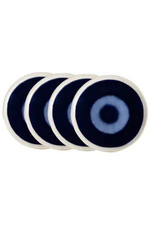 ZSA ZSA ZSU Leiria Stoneware Dessert Plate 9" Set Of 4 - Blue