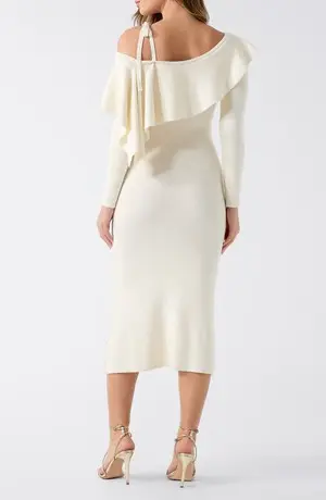 Guess Ambrosia One-shoulder Knit Midi Dress