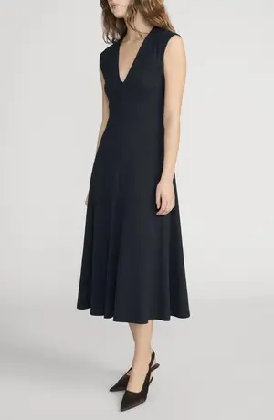 FRAME The Studio Cotton Midi Dress - Navy
