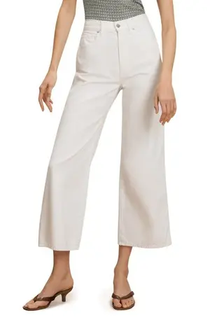 Veronica Beard Taylor High-waist Wide-leg Ankle Jeans - White