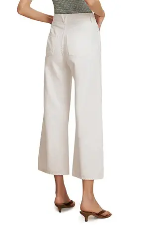 Veronica Beard Taylor High-waist Wide-leg Ankle Jeans - White