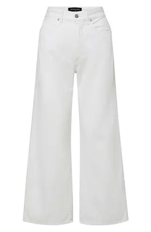 Veronica Beard Taylor High-waist Wide-leg Ankle Jeans - White