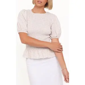 PETAL & PUP Callista Smocked Gingham Top