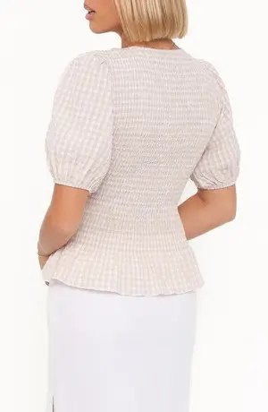 PETAL & PUP Callista Smocked Gingham Top
