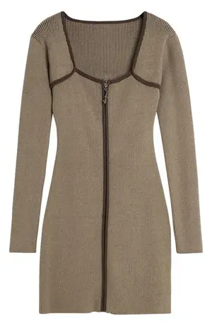 Desigual Ribbed Zip-front Mini Dress