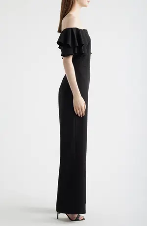 Eliza J Ruffle Sleeve Off-the-shoulder Jumpsuit