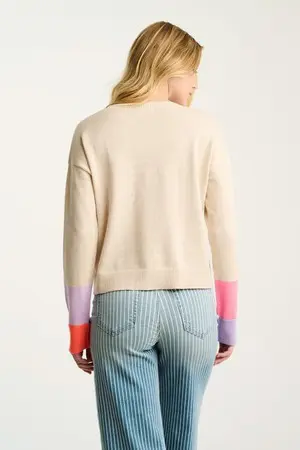 Lisa Todd Block Party Cotton Sweater - Almond