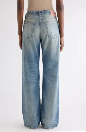 Acne Studios 2021 Daybreak Distressed Wide-leg Jeans - Mid Blue