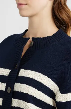 FRAME The Variation Stripe Cotton Cardigan