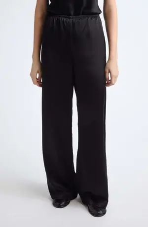 LESET LESET Barb Wide Leg Satin Pants