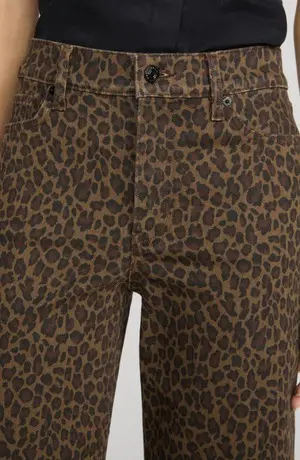 FRAME Le Slim Palazzo High-waist Wide-leg Jeans - Leopard