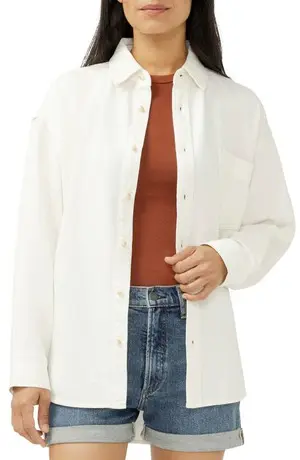 SILVER JEANS CO. Denim Button-up Shirt - Ecru