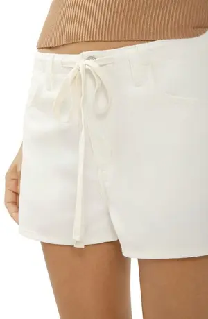 SILVER JEANS CO. Beach Drawstring Denim Shorts - Ecru