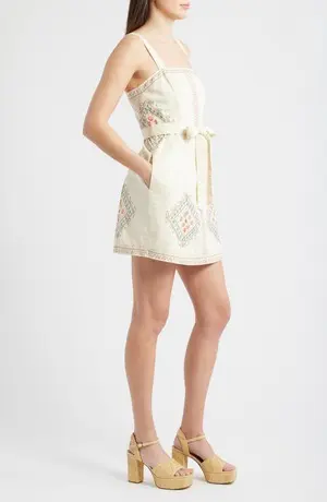 CIEBON Caracola Embroidered Cotton Minidress