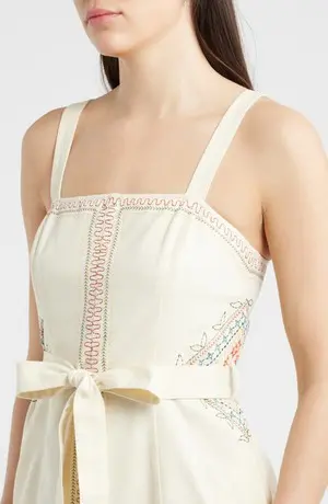 CIEBON Caracola Embroidered Cotton Minidress