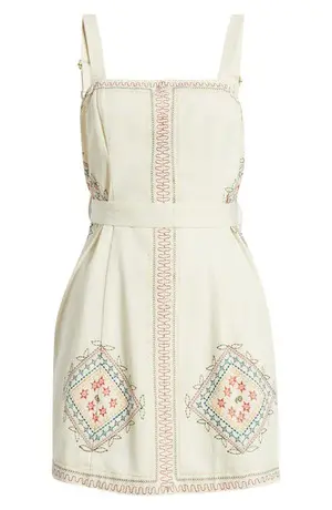 CIEBON Caracola Embroidered Cotton Minidress