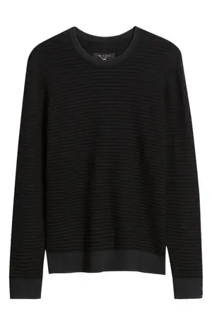 Rag & Bone Harvey Stripe Cotton-blend Sweater - Black