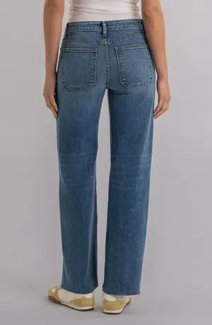 Kut From The Kloth Maya High-waist Wide-leg Jeans With Raw Hem