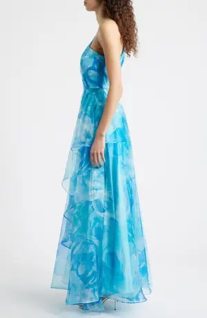 Eliza J One-shoulder Georgette Ballgown