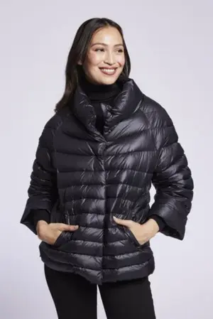 BLUE DUCK Cropped Goose Down Jacket - Black