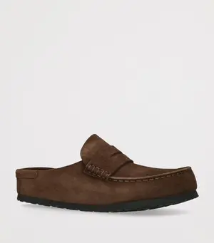 BIRKENSTOCK Suede Naples Wrapped Clogs - Brown